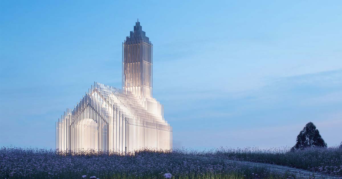 The Sino-French Science Park Church, Made of Beautiful Thin White Beams ...